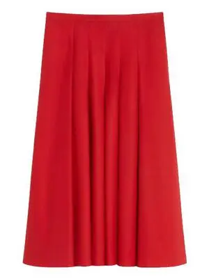 Max Mara Mstvolume Pleated Midi Skirt - Rosso