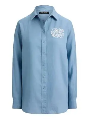 Ralph Lauren Embroidered Button-up Shirt - Blue