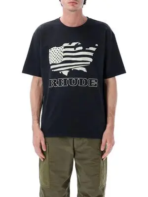 Rhude Graphic Print Cotton T-shirt - Vintage Black