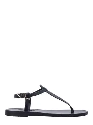 ANCIENT GREEK SANDALS Lito Nappa Leather Thong Sandals - Black