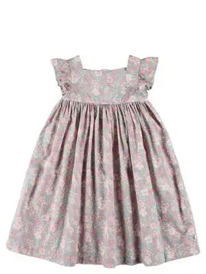 Petit Bateau Floral Print Square Neck Midi Dress - Multicolour