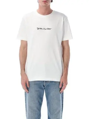 Off-White Script Arrow Cotton T-shirt - White