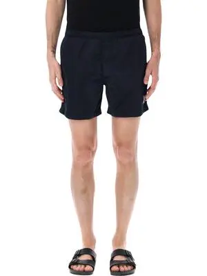 C.P. COMPANY Beachwear Boxers With Logo Patch - Total Eclipse