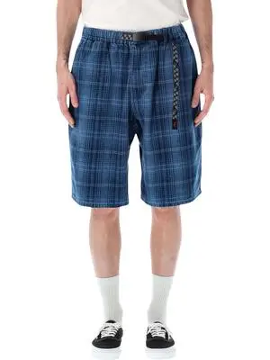 Gramicci O.g. Lagoon Shorts In Plaid Denim - Blue