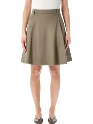 LOW CLASSIC Flared Midi Skirt - Khaki Beige