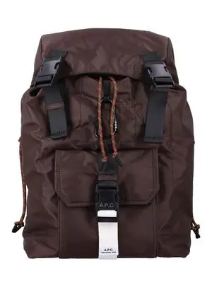 A.p.c. Trek Backpack With Drawstring And Snap Hook - Brown