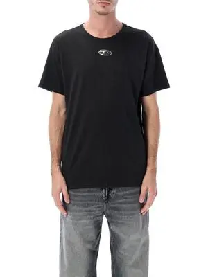 DIESEL® T-norm-iod Organic Cotton T-shirt With Oval D Logo - Black