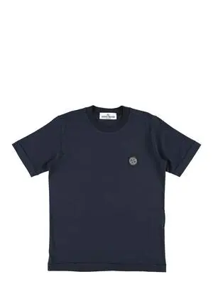 Stone Island Stone Island Junior Cotton Logo Patch T-Shirt Blue