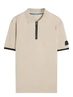 SANDBANKS Logo Jersey Polo Shirt - Beige