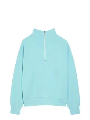 Varley Hawley Half-zip Stretch-jersey Sweatshirt - Light Blue