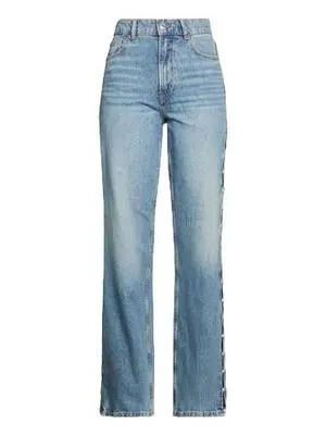 Maje Straight Leg Jeans With Appliqué Detail - Blue