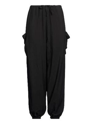 Yohji Yamamoto Wool And Cupro Cargo Pants - Black