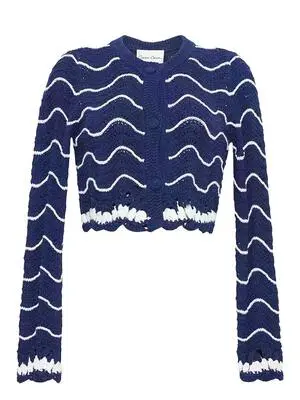 Cara Cara Louise Wave-knit Cardigan - Blue