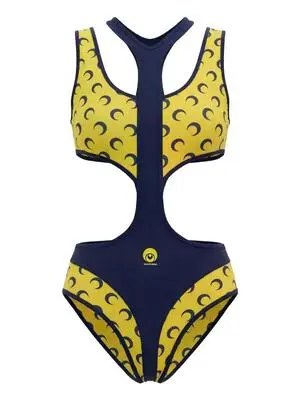 MARINE SERRE All-over Moon Cut-out Bodysuit - Blue