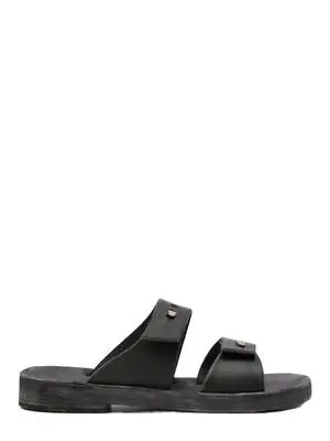 MA+ Double-strap Leather Sandals - Black