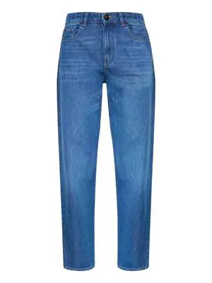 Emporio Armani Logo Plaque Straight Leg Jeans - Blue