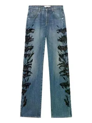 Blumarine Zebra Embroidered Jeans - Blue