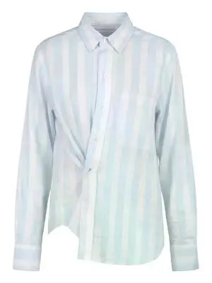 CISSA Striped Shirt With Chest Pocket - Blue