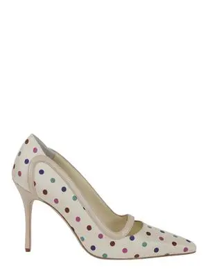 Manolo Blahnik Polka-dot Silk Pumps - Neutrals