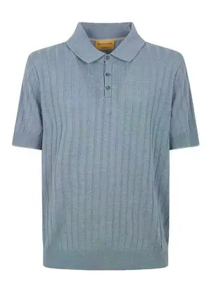 Guest In Residence Teddy Ribbed-knit Polo Shirt - Blue