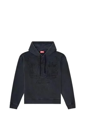 DIESEL® S-norm Rhinestone Embellished Acid-wash Hoodie - Grey