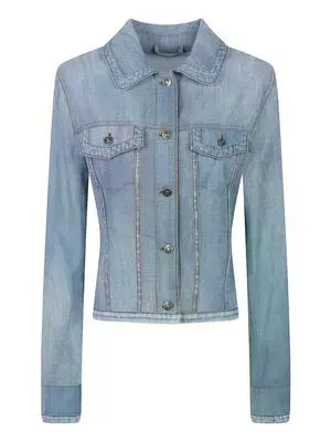 Ermanno Scervino Contrast Stitch Denim Jacket - Blue