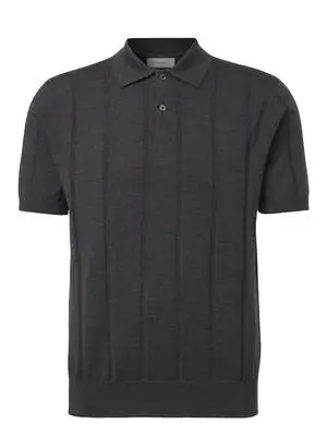 Canali Virgin Wool Polo Sweater - Grey
