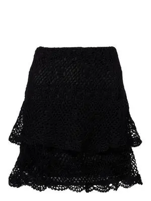 Anna Kosturova Florence Crochet Miniskirt - Black