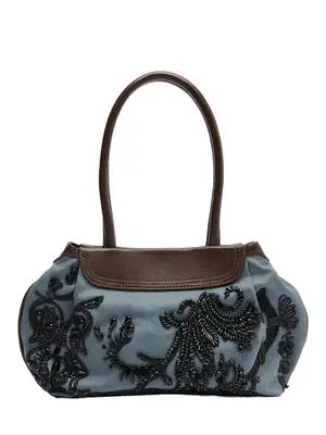 Dries Van Noten Embellished Twill Shoulder Bag - Blue