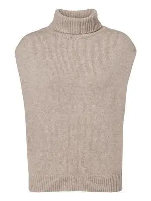 Jardin Des Orangers Turtleneck Wool And Cashmere Sweater Vest - Grey