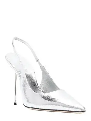 Paris Texas Lidia 115mm Metallic-effect Leather Pumps - Silver