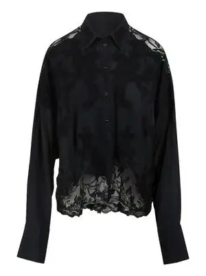 Ermanno Scervino Embroidered Lace Shirt - Black