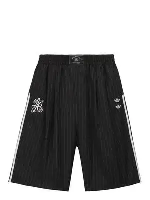Adidas X Willy Chavarria Pinstripe Long Shorts - Black