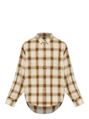 Ami Checked Pattern Shirt - Beige
