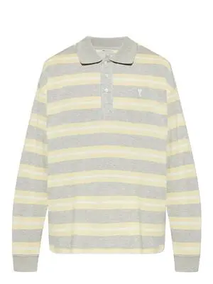 Ami Long Sleeve Polo - Grey