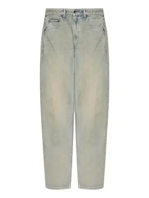 Rag & Bone Straight Leg Jeans In Faded Wash - Blue