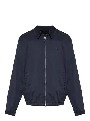 Rag & Bone Cotton Zip Up Bomber Jacket - Navy Blue