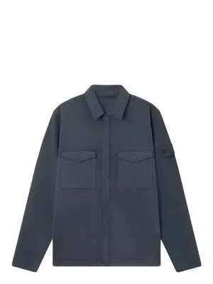Stone Island Compass-patch Pocket-detail Shirt - Blue