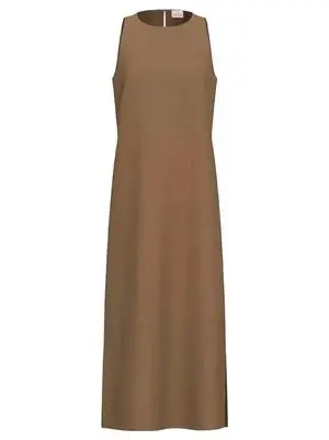 EMME Sleeveless Maxi Dress With Side Slits - Brown