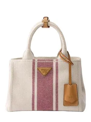 Prada Small Cotton Canvas Jardinière Bag - Neutral