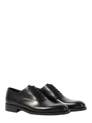 Canali Leather Oxford Shoes - Black