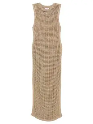 MC2 SAINT BARTH Eileen Open-knit Maxi Dress - Neutrals