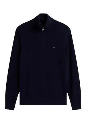 Tommy Hilfiger Quarter Zip Pima Sweater - Blue