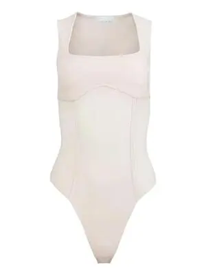 FLEUR DU MAL Scoop Neck Bodysuit - Neutrals