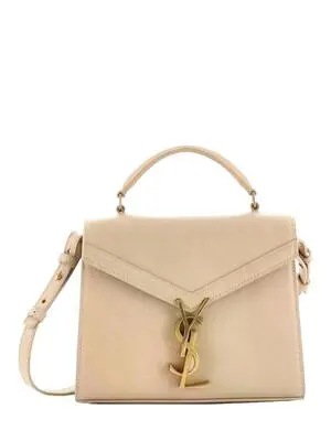 Saint Laurent Cassandra Leather Mini Shoulder Bag - Neutrals