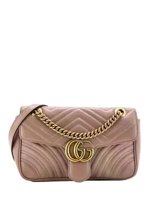 Gucci Gucci GG Marmont Matelassé Leather Shoulder Bag Neutrals