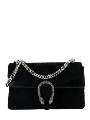Gucci Dionysus Gg Velvet Small Shoulder Bag - Black