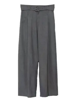 LESS Belted Wide-leg Trousers - Grey
