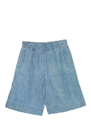 LESS Panelled Linen Shorts - Blue