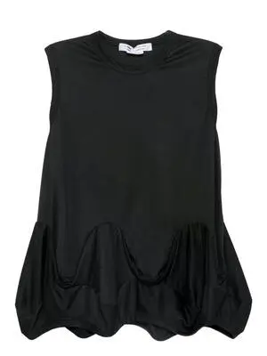 Comme Des Garçons Crew-neck Draped Top - Black